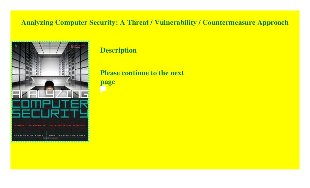 Analyzing Computer Security A Threat Vulnerability Countermeasure Approach 2018 Pdf