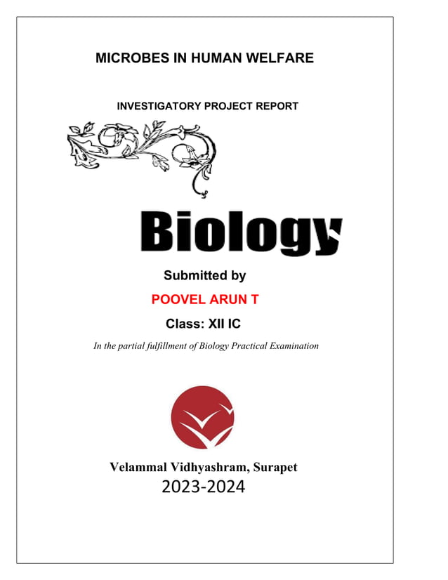 652196837-Microbes-in-Human-Welfare-Project.PDF | Chemistry | Science