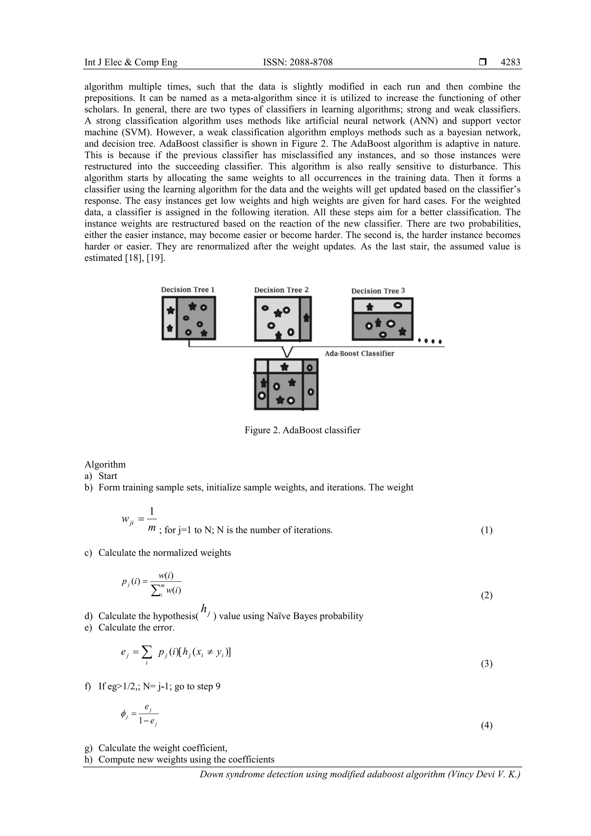 Down Syndrome Detection Using Modified Adaboost Algorithm Pdf