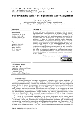 Down syndrome detection using modified adaboost algorithm | PDF | Genetics | Science