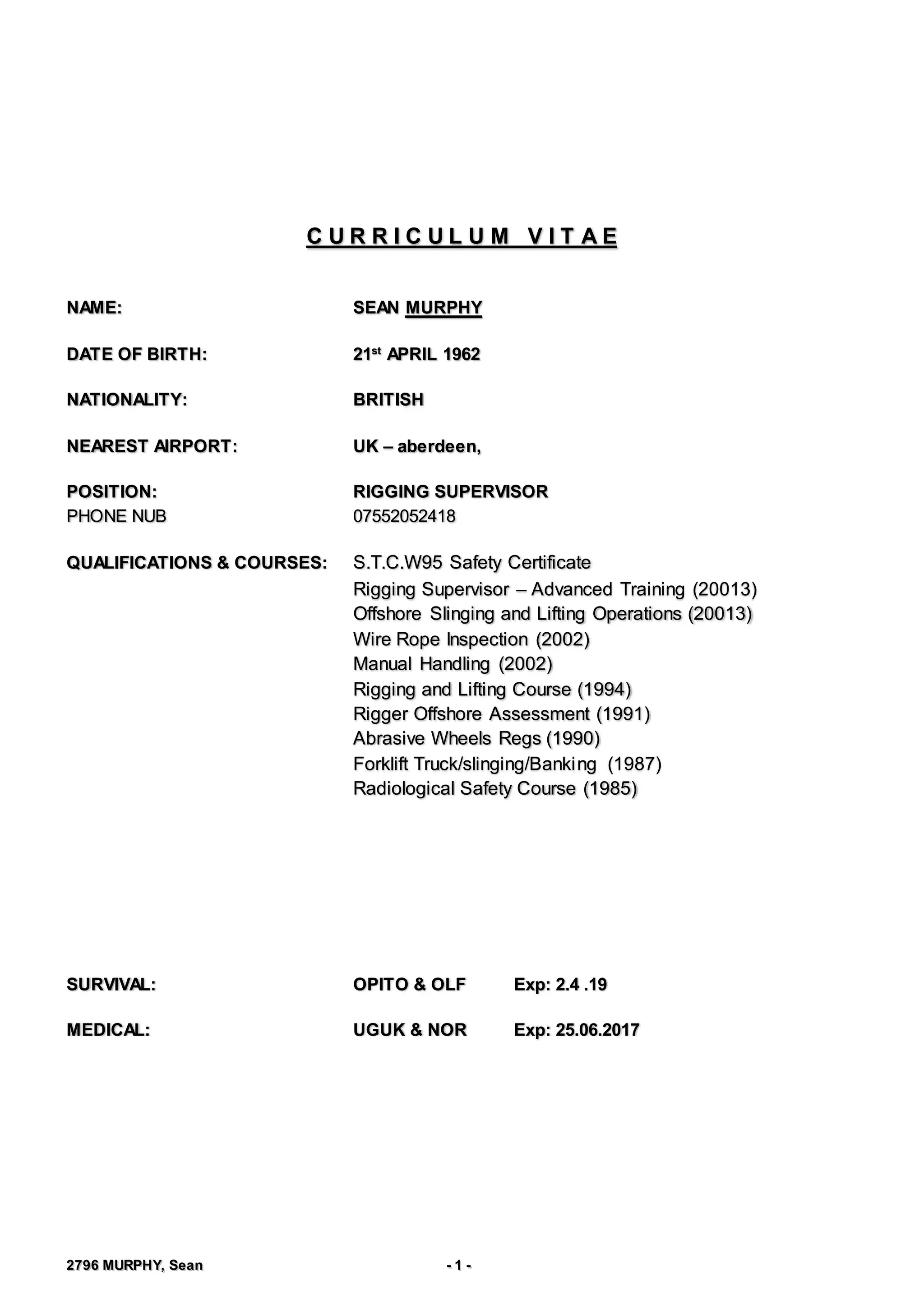 Sean Murphy CV[1][1] | DOCX