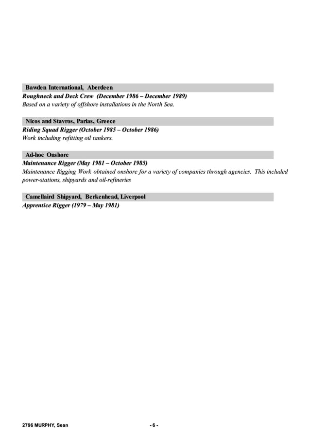 Sean Murphy CV[1][1] | PDF