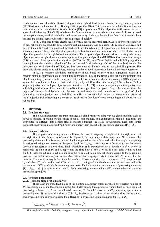 Multi-objective tasks scheduling using bee colony algorithm in cloud ...