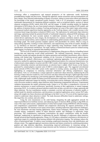 Contextual embedding generation of underwater images using deep learning techniques | PDF