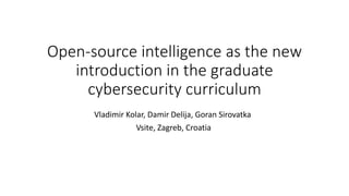 6528 opensource intelligence as the new introduction in the graduate ...
