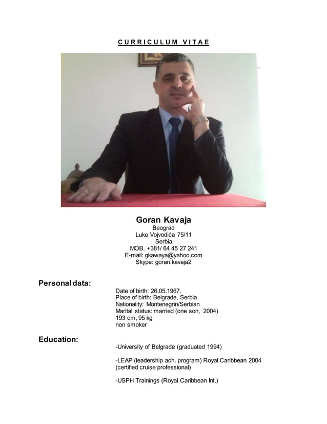 CV Goran Kavaja | PDF