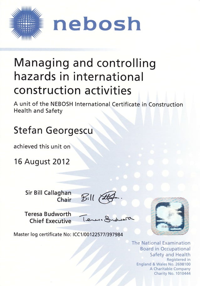 NEBOSH - INTERNATIONAL CONSTRUCTION CERTIFICATE | PDF