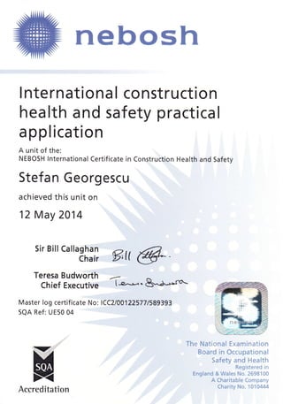 NEBOSH - INTERNATIONAL CONSTRUCTION CERTIFICATE | PDF