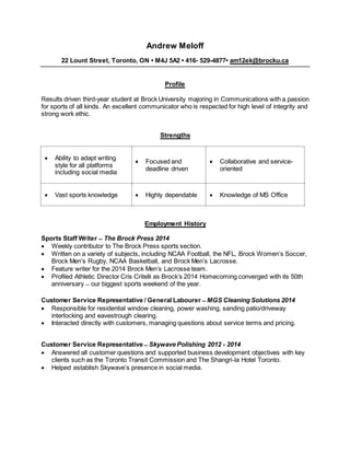 Andrew Meloff Resume | DOCX