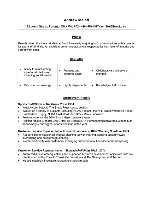 Andrew Meloff Resume | DOCX