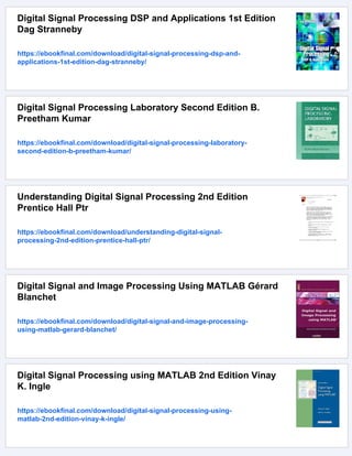 Applied Digital Signal Processing Theory and Practice 1st Edition ...