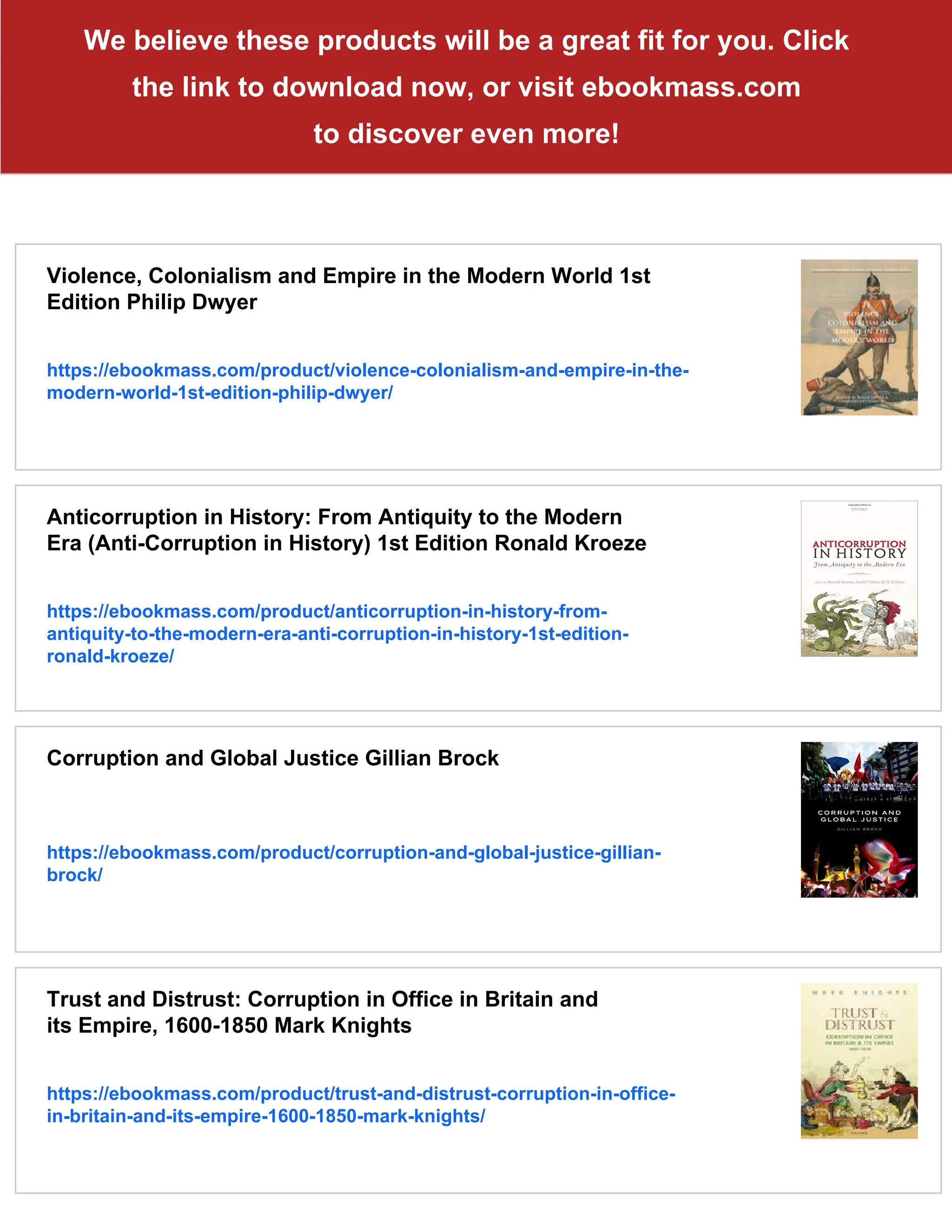 Corruption, Empire and Colonialism in the Modern Era: A Global Perspective Ronald Kroeze | PDF