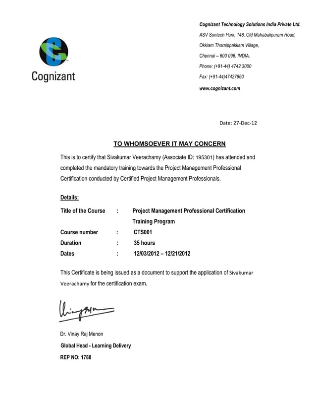 PMP Certificate | PDF