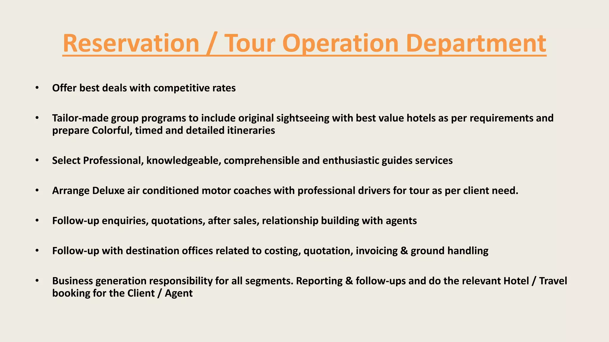 Travel Agency Operation | PPTX