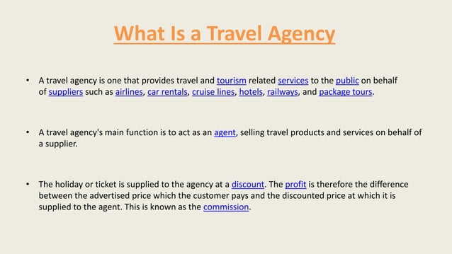 Travel Agency Operation | PPTX | Business Travel | Travel Type