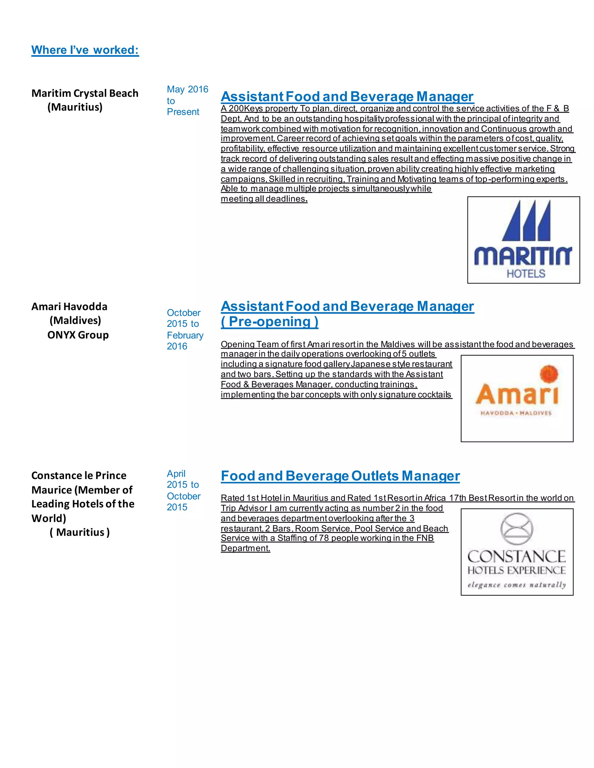 CV SHANE BARRY UPDATE AUGUST 2016 | PDF