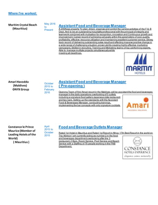 CV SHANE BARRY UPDATE AUGUST 2016 | PDF