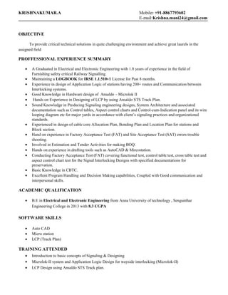 Krishnakumar signalling | PDF