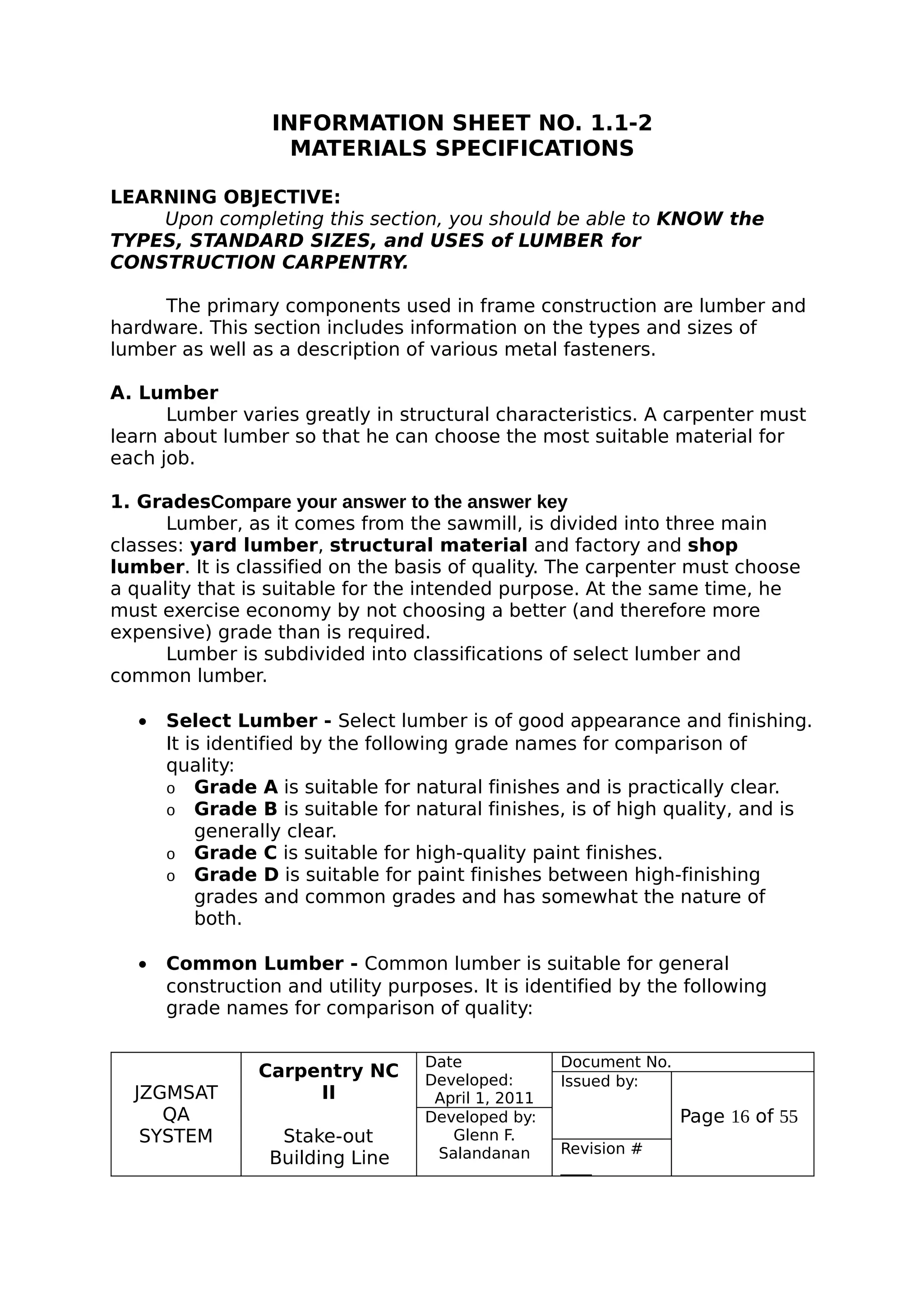 COMPETENCY BASED LEARNING MATERIALS CARPENTRY-staking-out-building ...