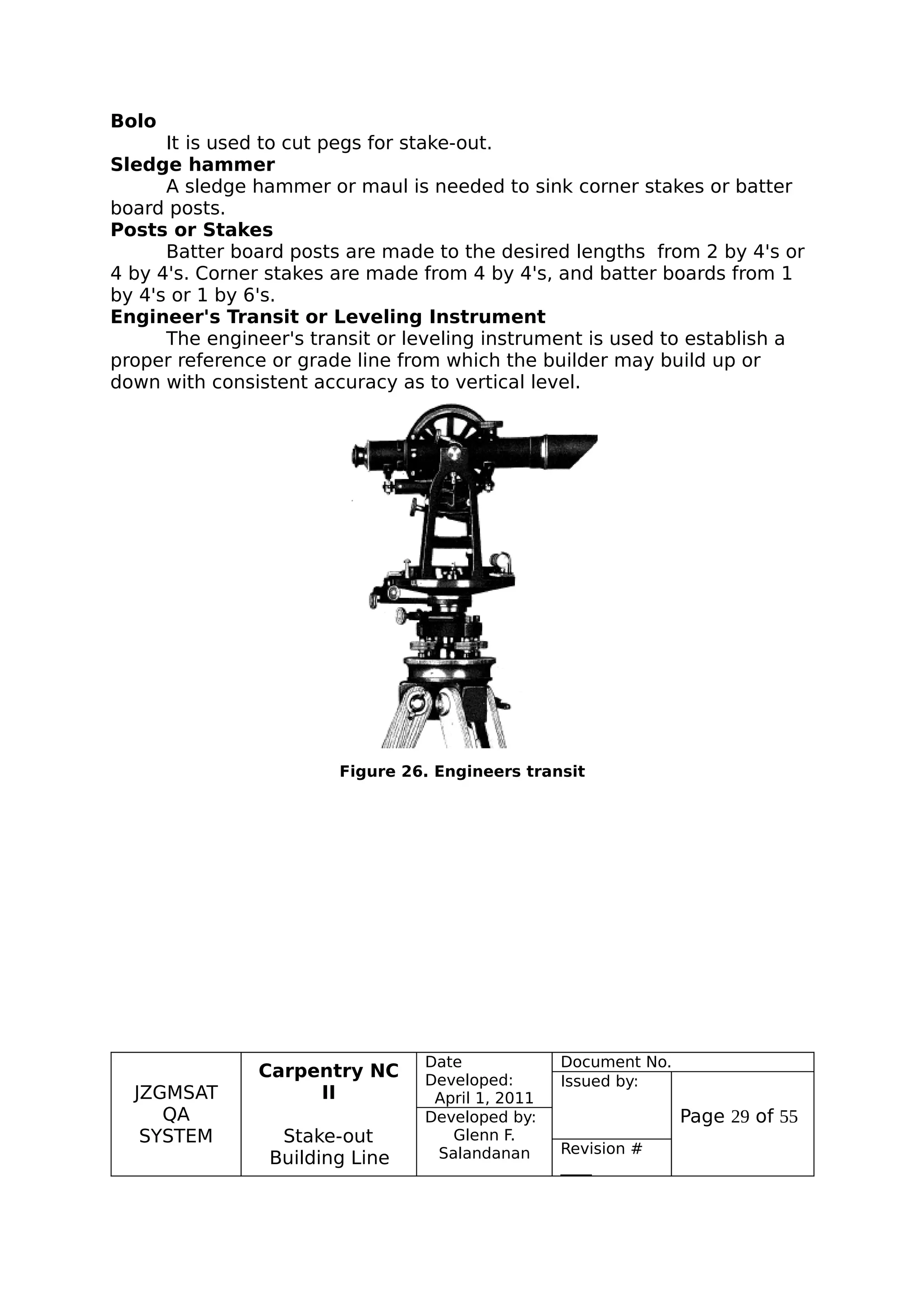 COMPETENCY BASED LEARNING MATERIALS CARPENTRY-staking-out-building ...