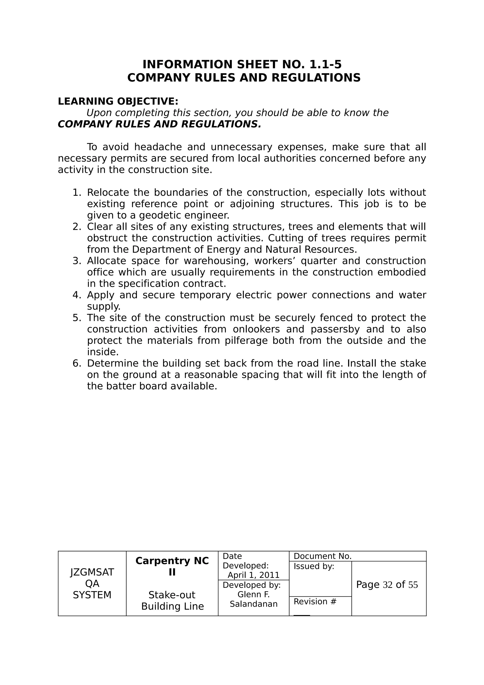 COMPETENCY BASED LEARNING MATERIALS CARPENTRY-staking-out-building ...
