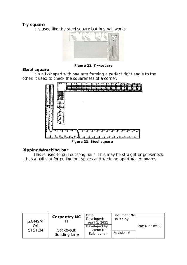 COMPETENCY BASED LEARNING MATERIALS CARPENTRY-staking-out-building ...