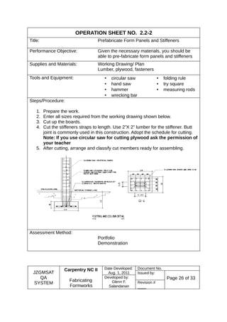 COMPETENCY-BASED LEARNING MATERIALS CARPENTRY-fabricating-formworks | PDF