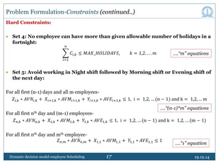 Dynamic decision model for cyclical employee Scheduling | PPT