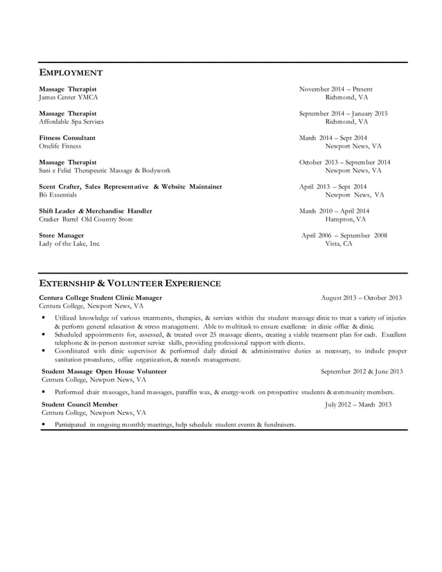 Levi Resume Bulet Points On Top | DOCX