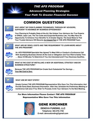 Advanced Planning Strategies Flyer | PDF