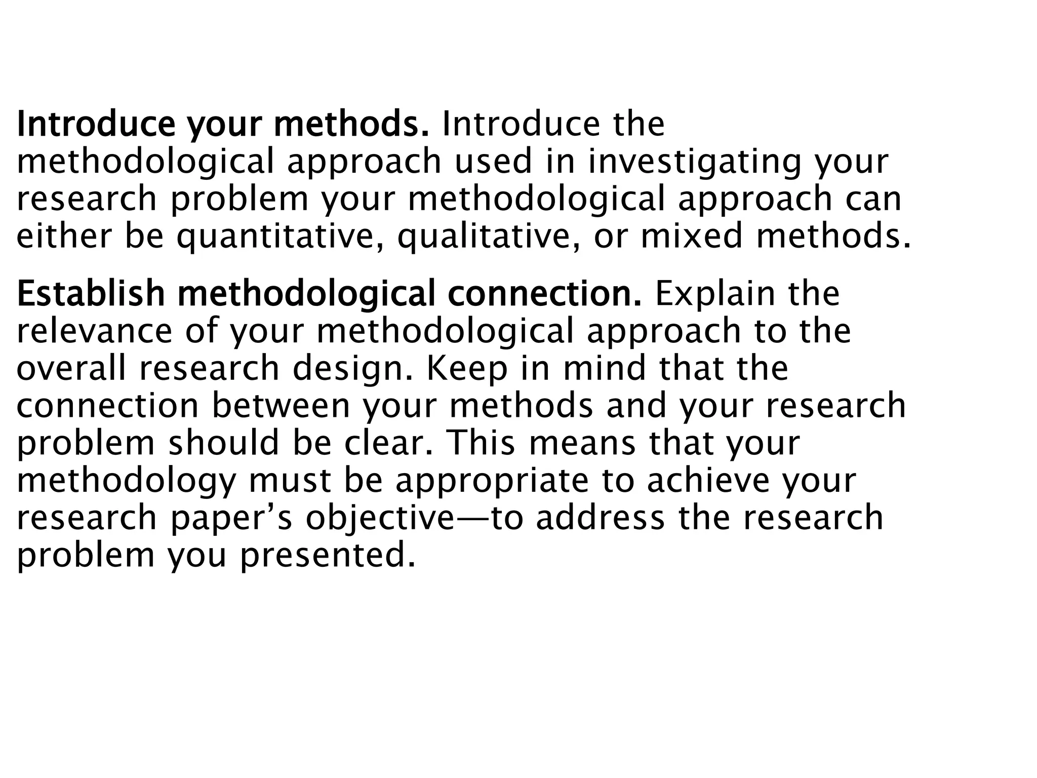 Content and Structure of Methodology ... | PPT