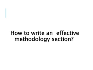 Content and Structure of Methodology ... | PPT