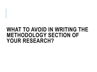 Content and Structure of Methodology ... | PPTX