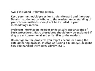 Content and Structure of Methodology ... | PPT