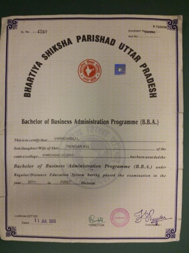 BBA CERTIFICATE_FRONT | PDF