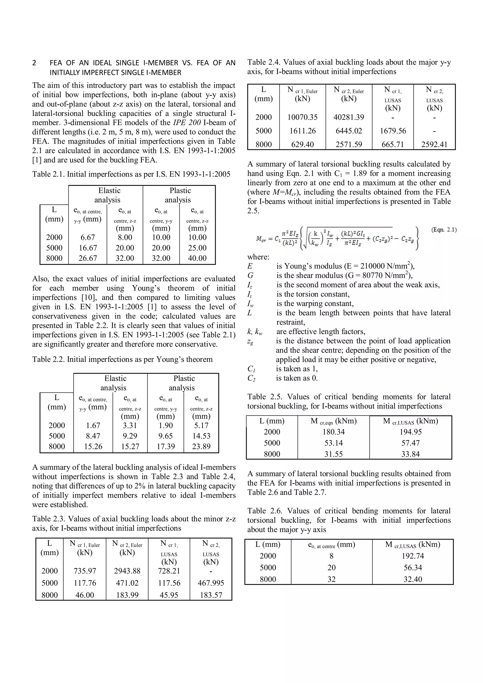 Technical paper - Impact of Initial Imperfections on the Stability of Steel Portal Frames | PDF