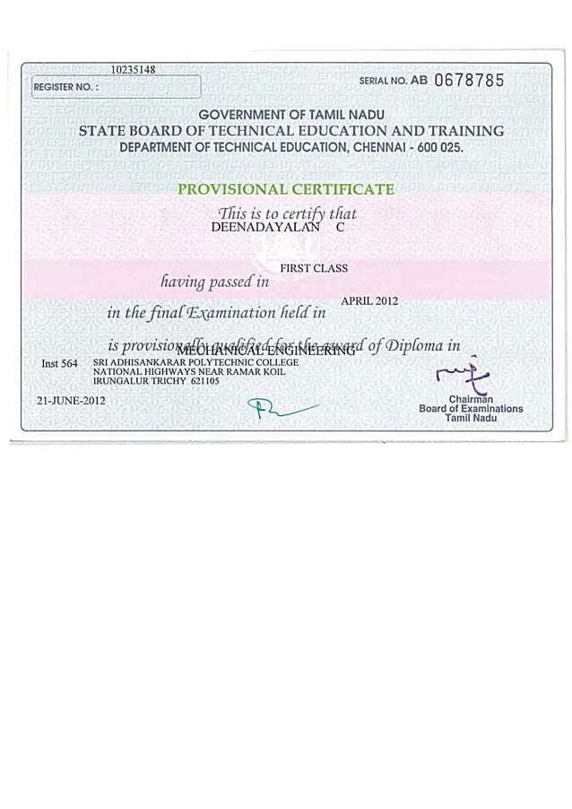 05_Provisional Certificate | PDF