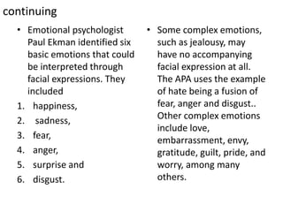 Paul Ekman 6 Basic Emotions