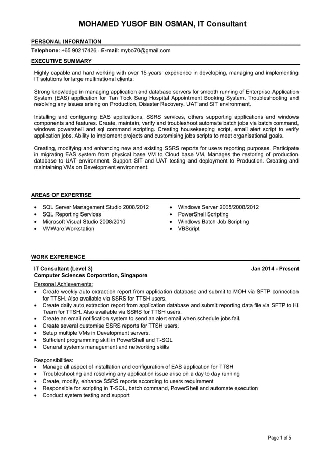 Yusof_Osman_Resume_2016v1 | PDF