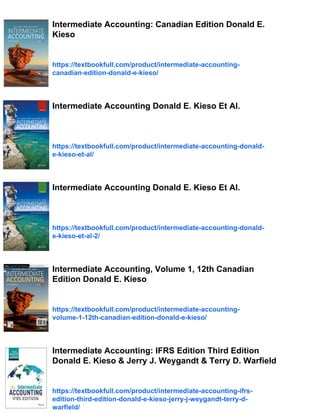 Intermediate Accounting 17th Edition Donald E. Kieso | PDF