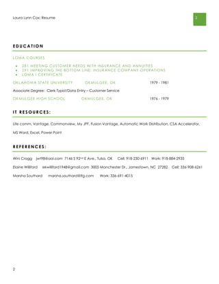 Laura Cox 2016 Final Resume word doc | PDF