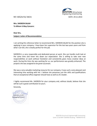 Recommendation Letter | PDF