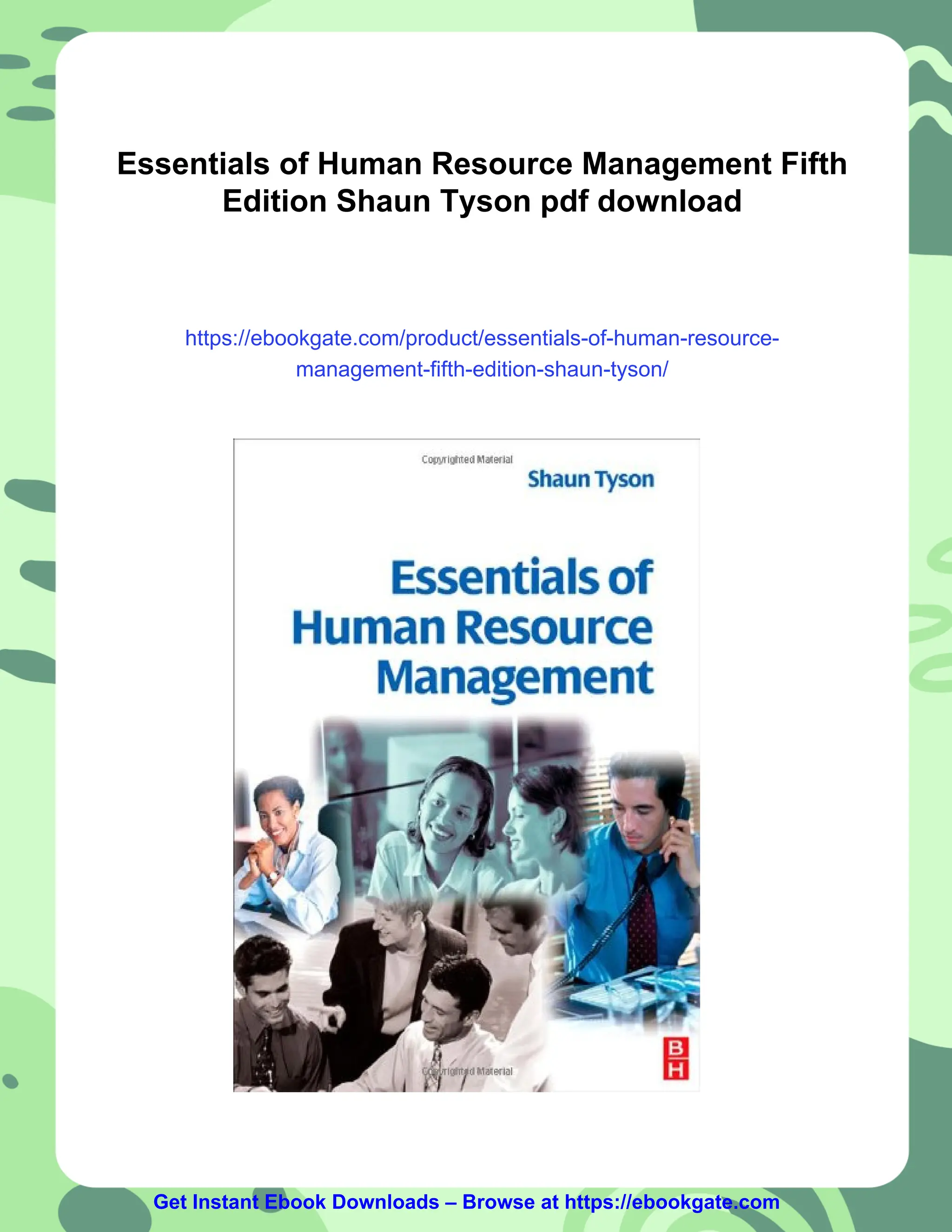Essentials of Human Resource Management Fifth Edition Shaun Tyson | PDF