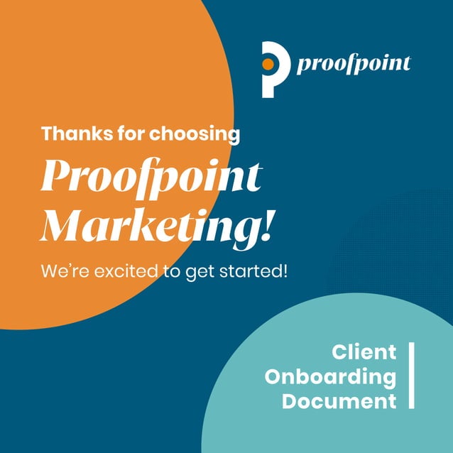 Proofpoint Marketing Digital Client Onboarding Document | PDF | Email | Internet