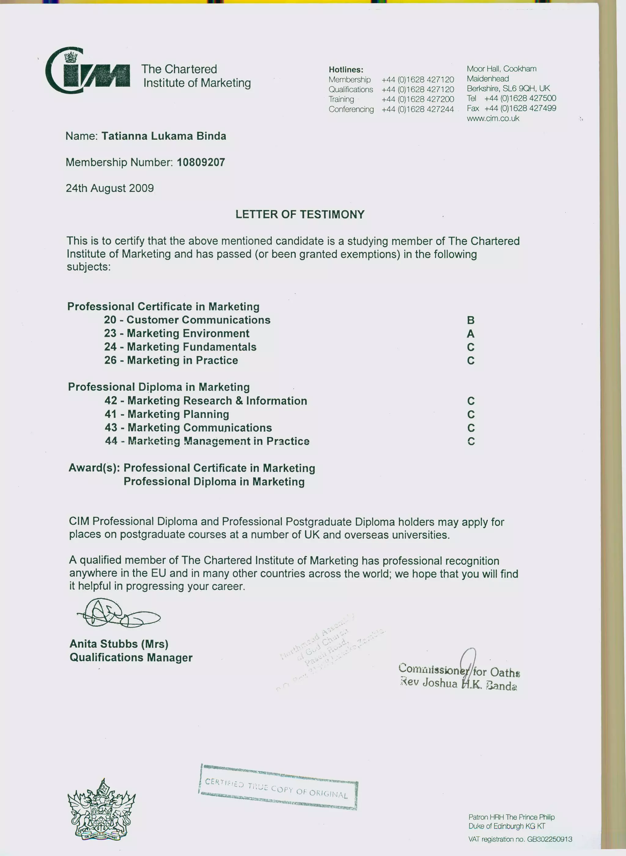 CIM Certificates0001 | PDF