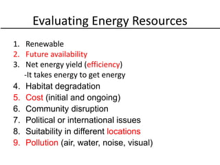Energy resources and its uses its impact.ppt