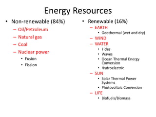 Energy resources and its uses its impact.ppt