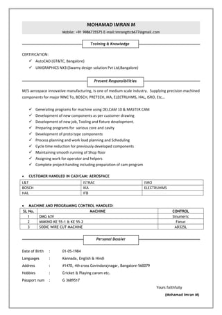 Imran | DOC | Manufacturing Industry | Industries