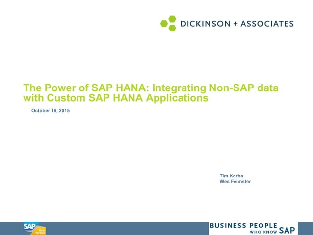 Non-SAP Data Integration with SAP HANA_v5.0 | PPTX