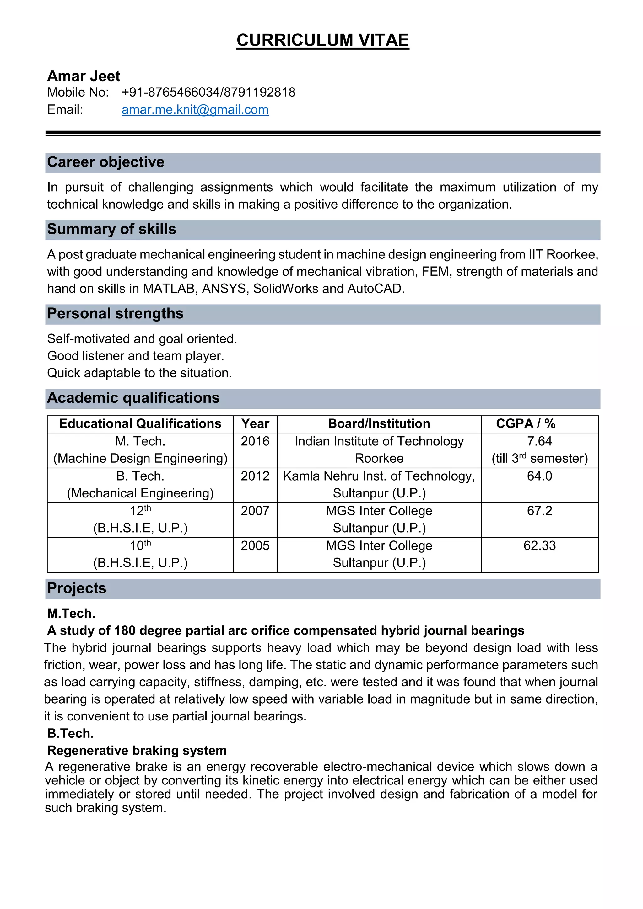 CURRICULUM VITAE | PDF